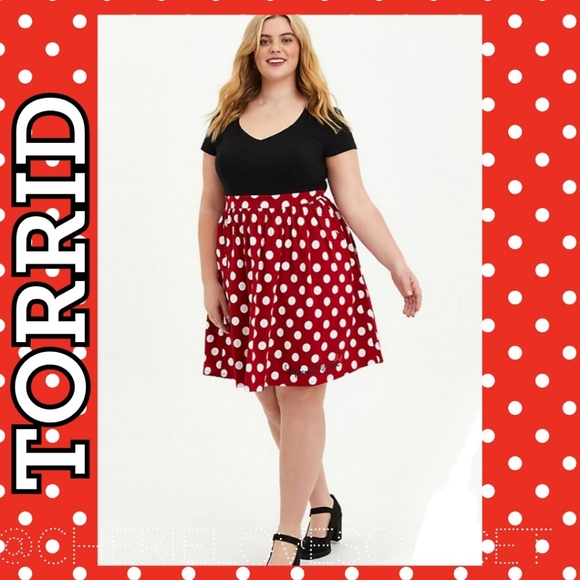 torrid | Dresses | Torrid 2 Minnie Mouse Polka Dot Skater Dress Nwt ...